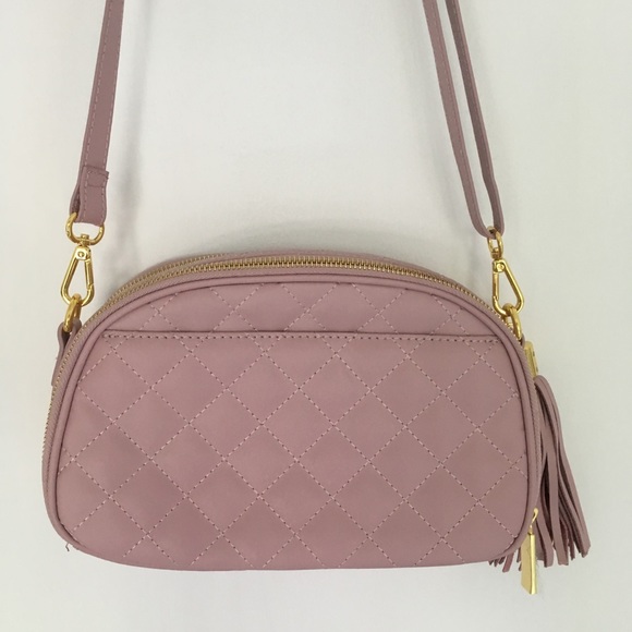 Joy & Iman | Bags | Quilted Leather Crossbody Purse With Tassle | Poshmark